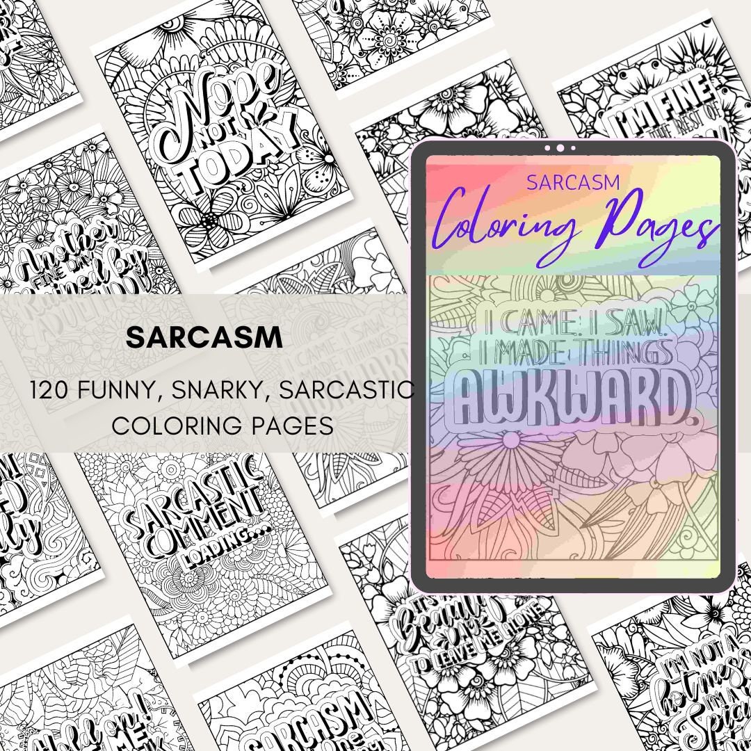 Sarcasm Coloring Pages | Sarcastic Coloring Book | Funny Sarcasm ...