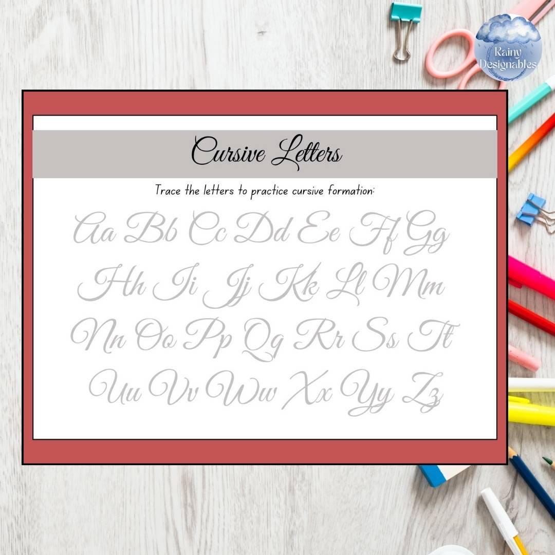 Cursive Learning Pages | Cursive Tracing | Cursive Handwriting Practice ...