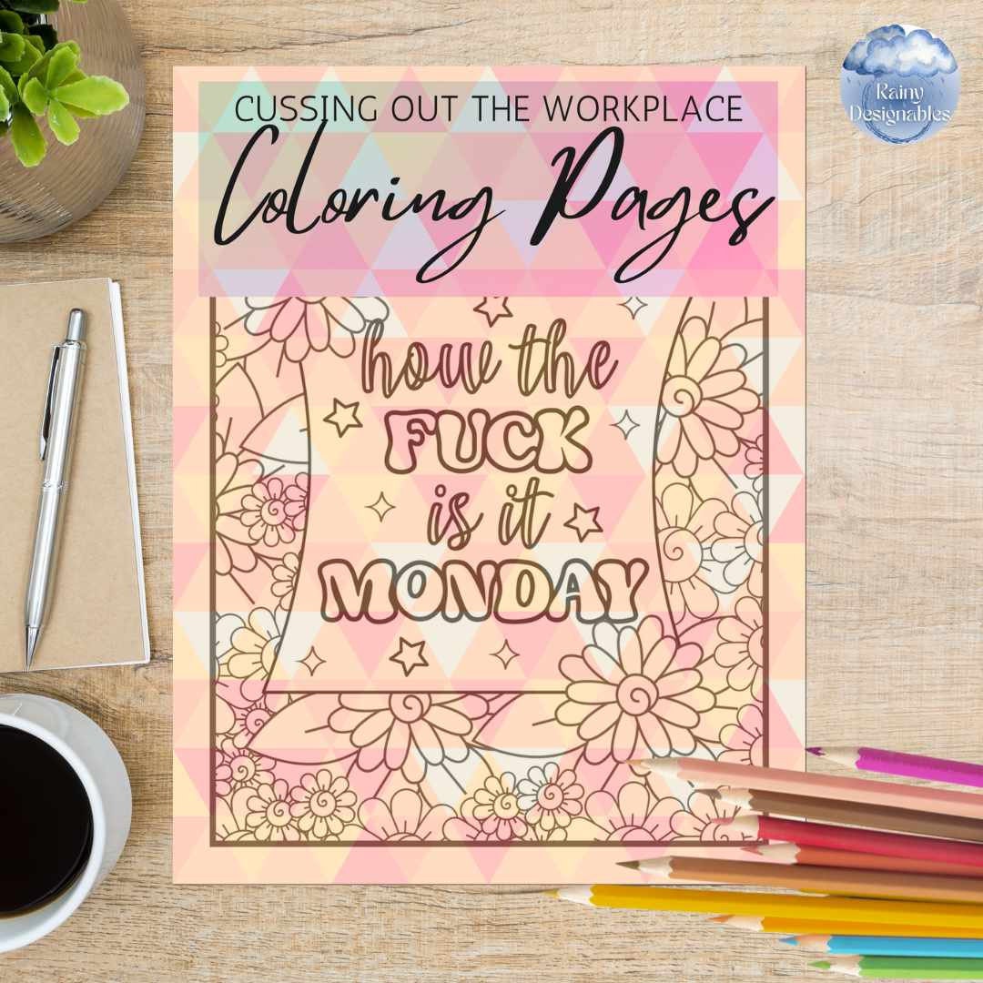 Curse Words for Work 4 Coloring Pages FOUR Pages Inspirational Curse ...