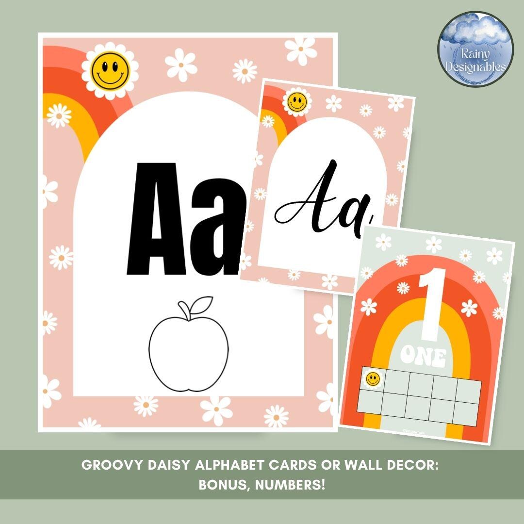 Alphabet and Number Cards | Wall Decor | Kids Decor | Flashcards ...