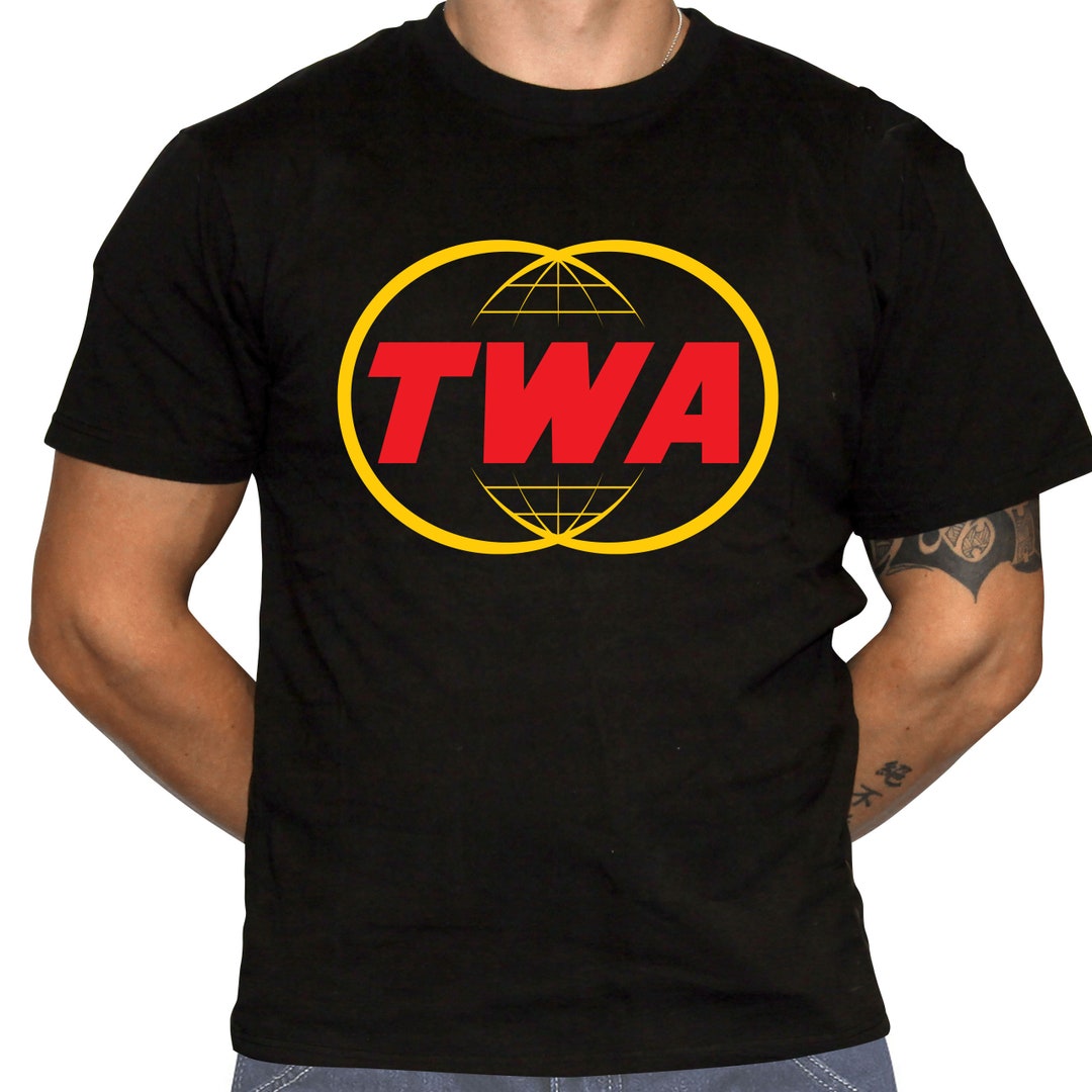 TWA Retro Logo T-shirt - Defunct Airline Logo - 100% Preshrunk Cotton T ...