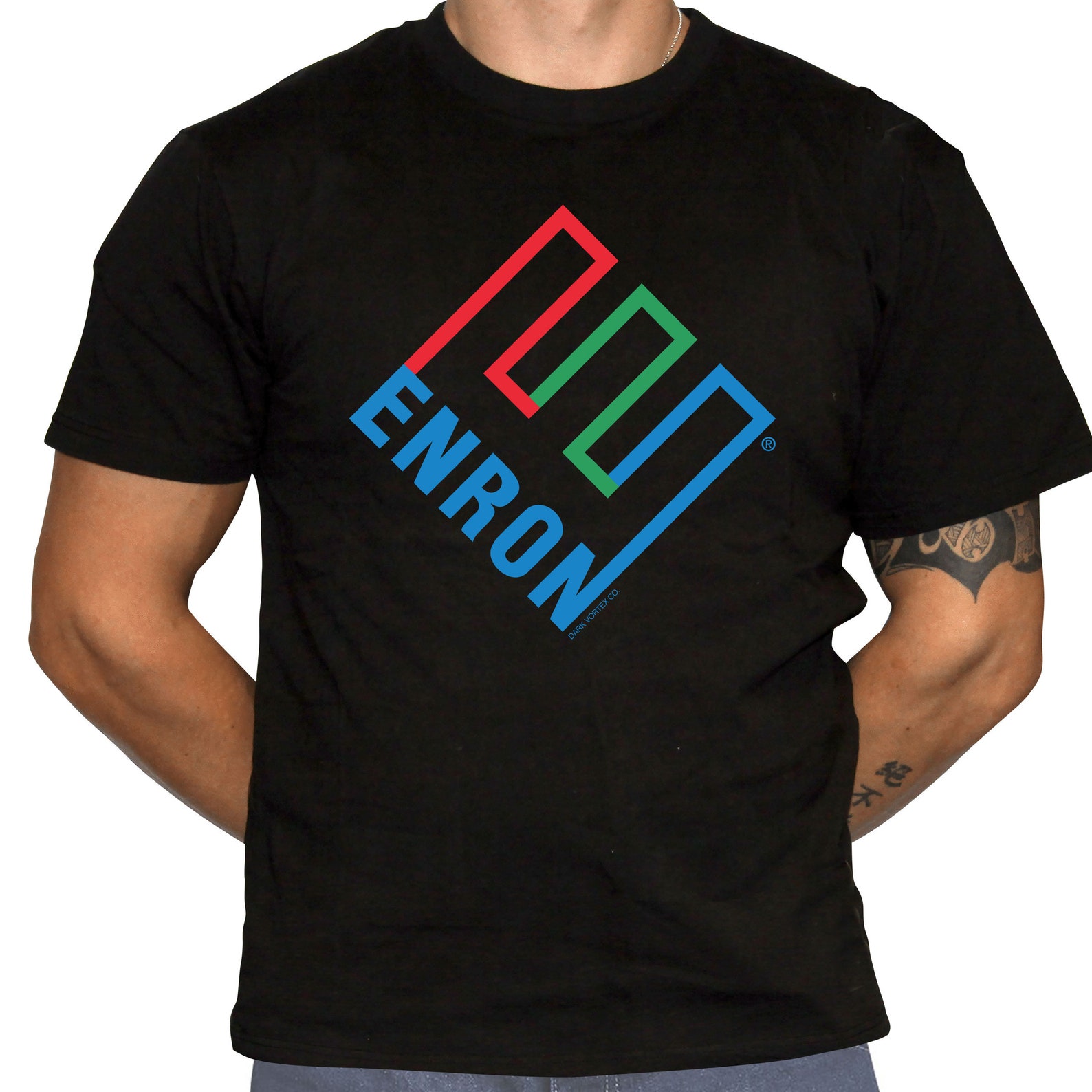 Enron Logo T-shirt - Defunct Finance Company - Corporate Humor - 100% ...