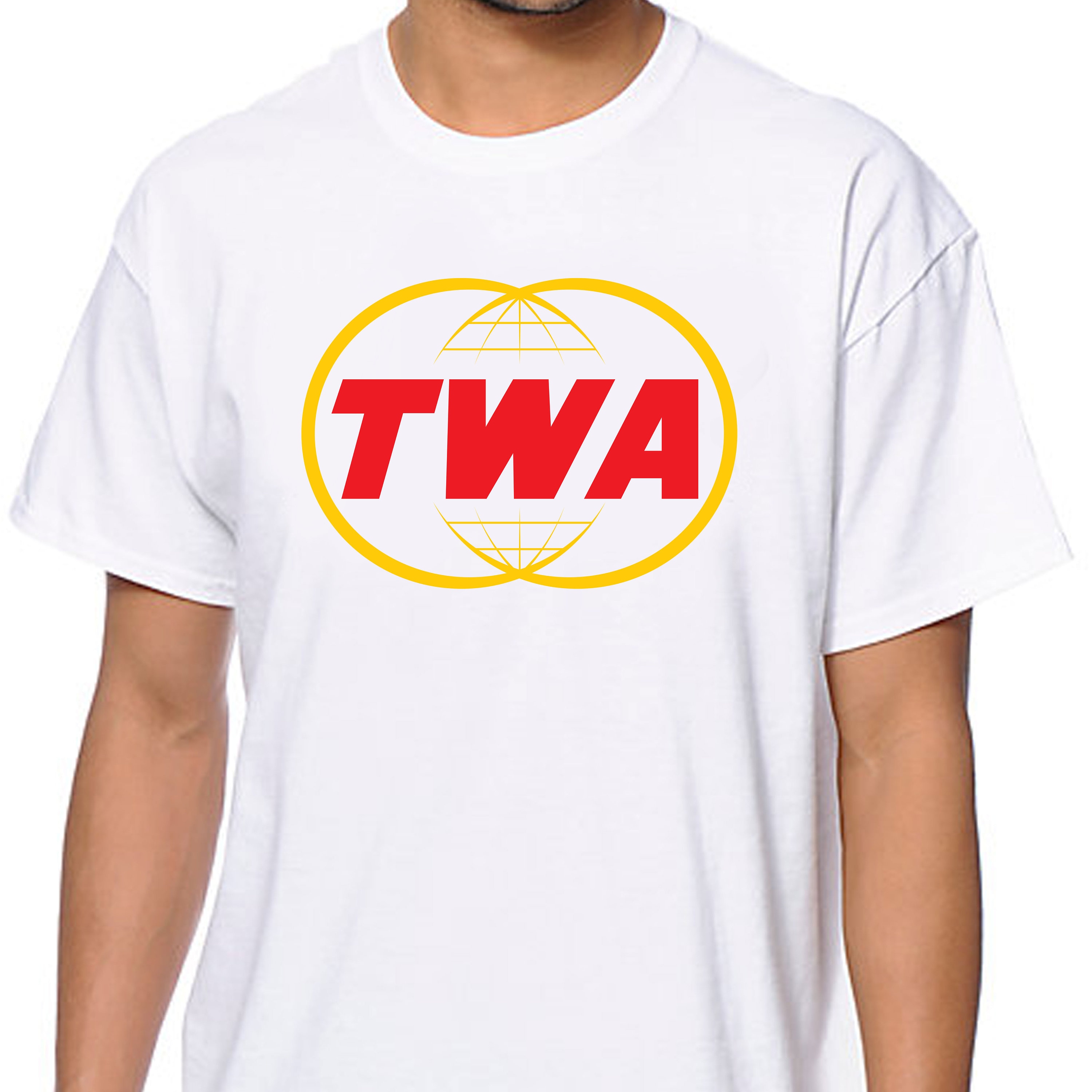 TWA Retro Logo T-shirt - Defunct Airline Logo - 100% Preshrunk Cotton T ...