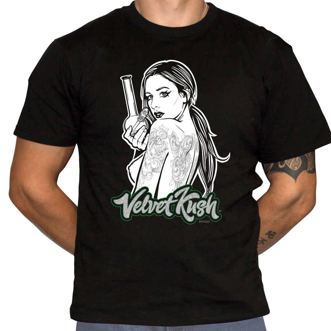 Velvet Kush Brand Bong Girl - Pinup Girl With Marijuana Pipe - 100% ...