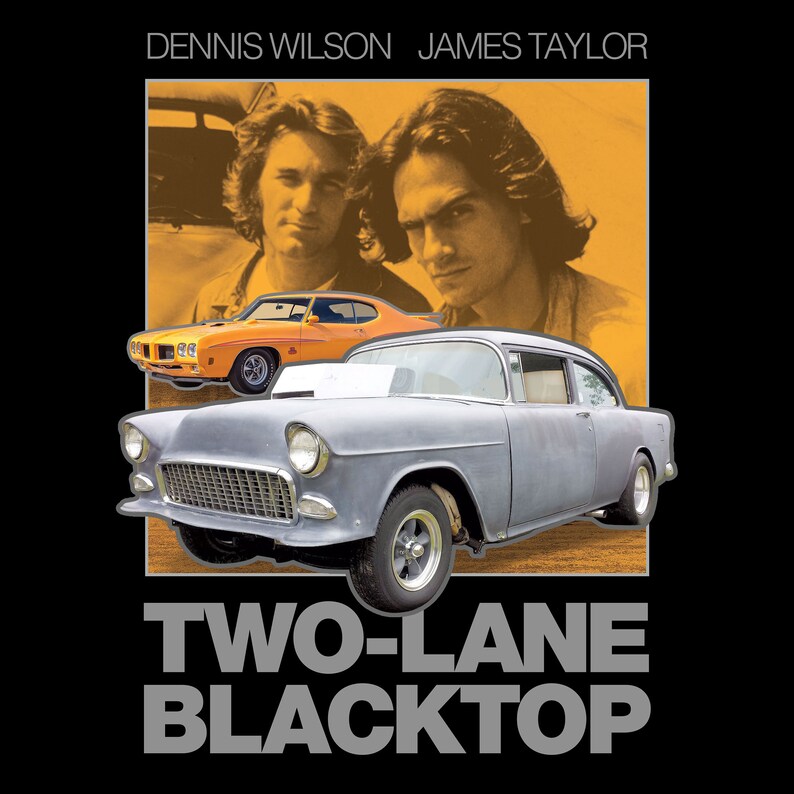 Two Lane Blacktop T-shirt - Cult Classic Car Movie - 100% Preshrunk ...