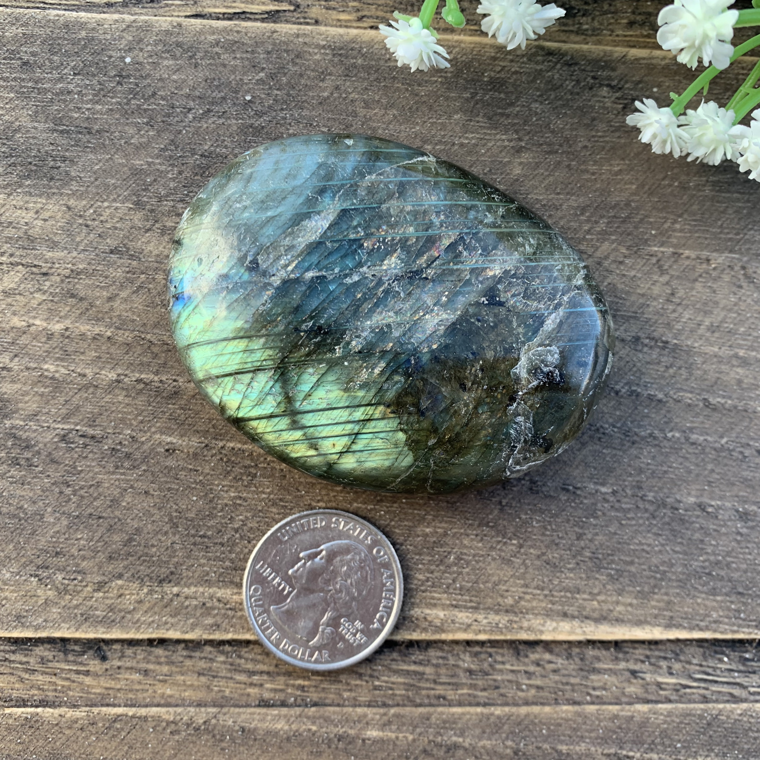 Labradorite Palm Stone/throat Chakra/third Eye Chakra/crown Chakra ...