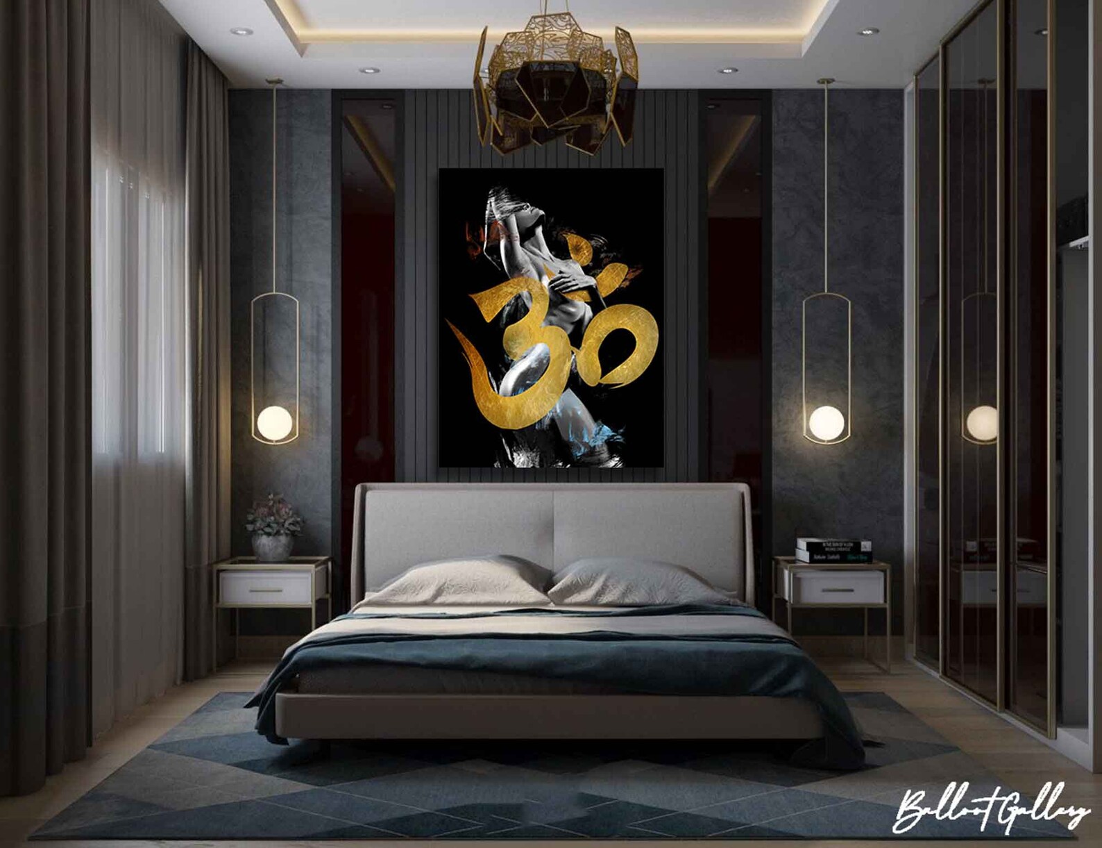 Om | Persian Art Print | Persian Modern Art | Persian Wall Art Canvas ...