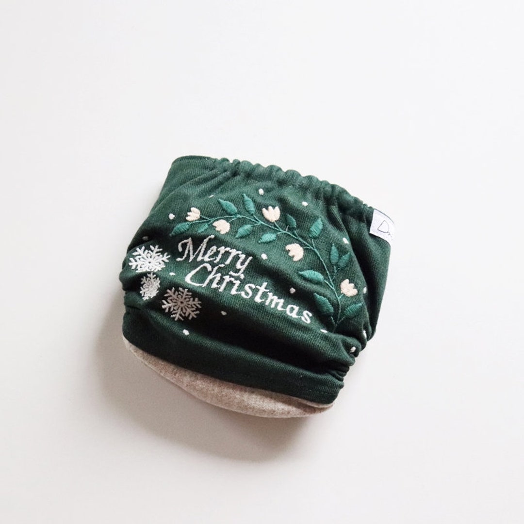 Drimi Wool Diaper Embroiderered Merry Christmas Christmas - Etsy