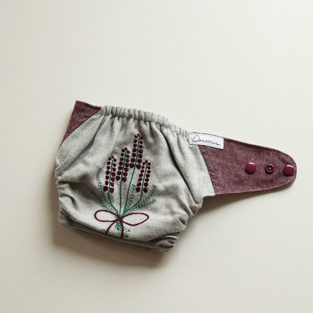 Drimi Wool Diaper Nappy Embroidery Flowers Wrap Cover Windel Wolle ...