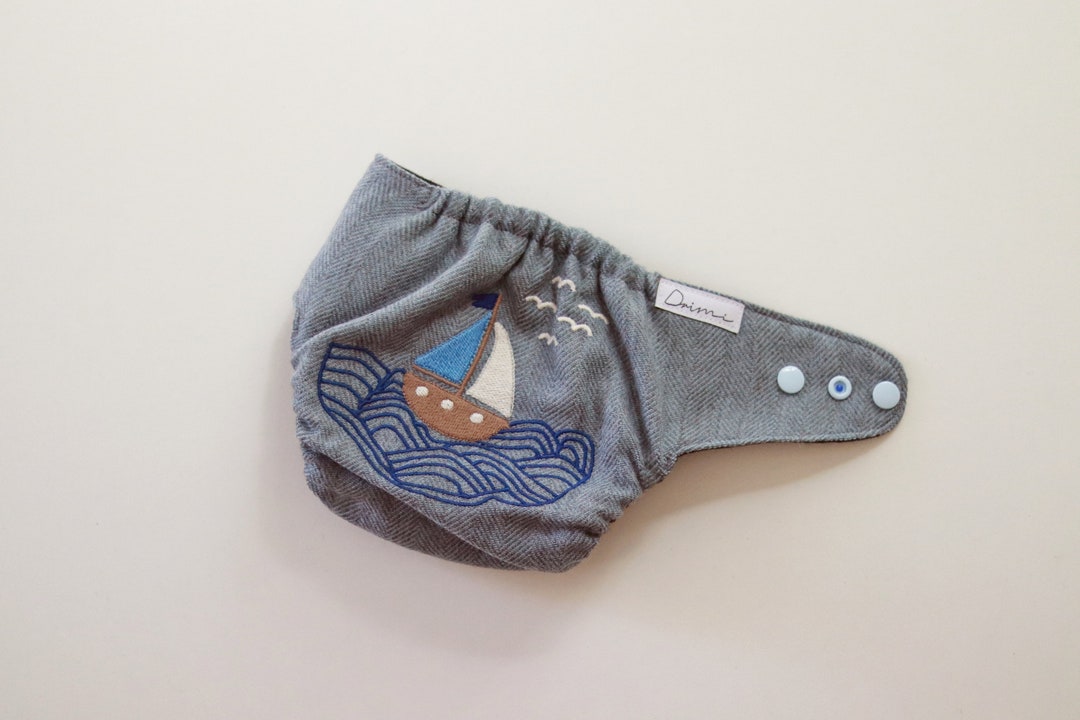 Drimi Wool Diaper Nappy Embroidery Boat Wrap Cover Windel Wolle ...