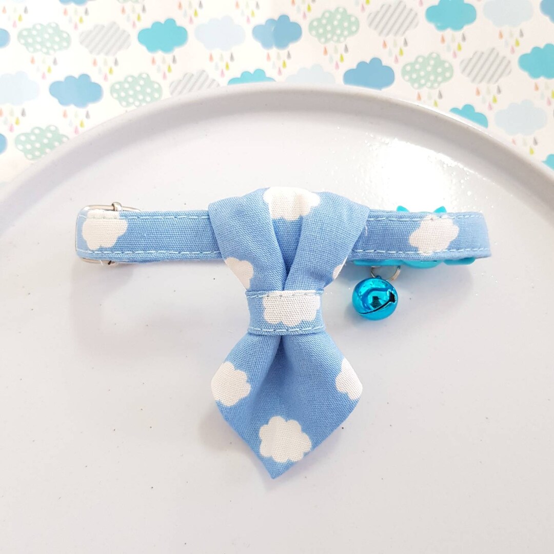 Cloud Fabric Cat Necktie Collar With Breakaway Safety Buckle , for ...
