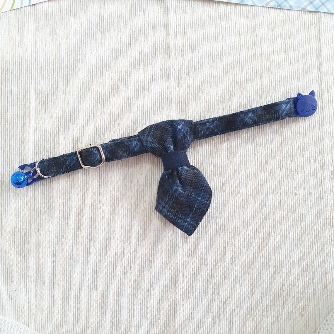 Tartan fabric Cat Necktie Collar with Breakaway Safety Buckle | Etsy