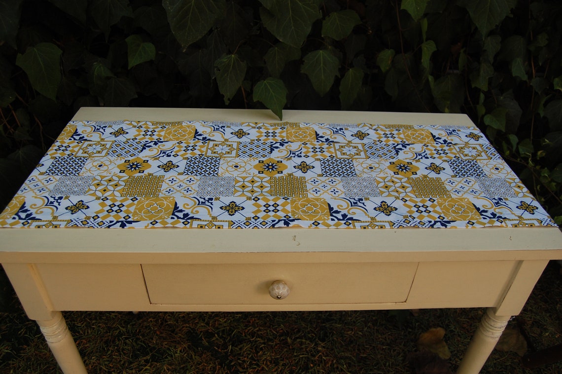 Table Runner Sicily Theme Sicilian Ceramic Tiles Fabric Runner ...