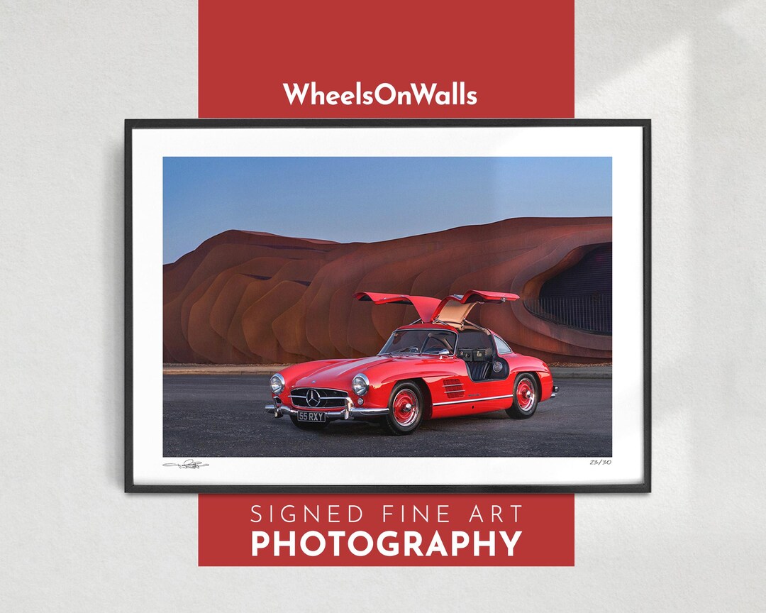 THE RED GULLWING Mercedes 300SL Fine Art Photography Print Signed ...