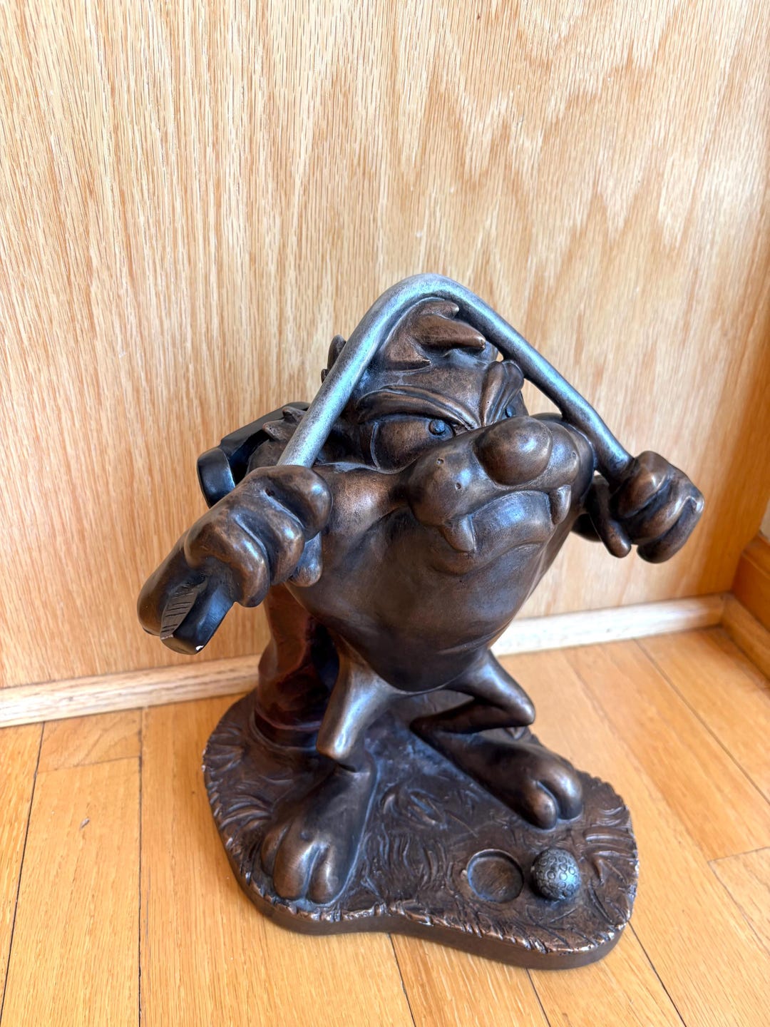 Vintage 1998 Looney Tunes Taz Golf Sculpture, Bronze Painted - Etsy