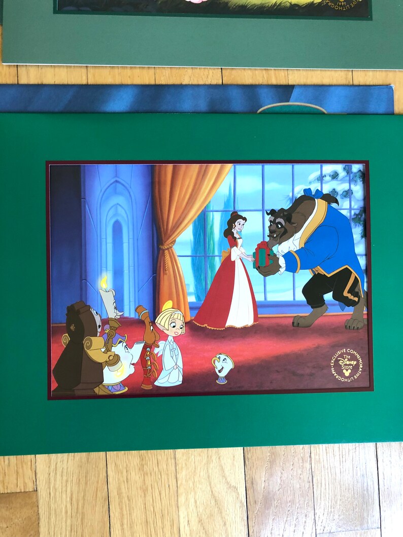 Disney's Collectible Lithograph Printed in the USA Lot of 4 Beauty and ...
