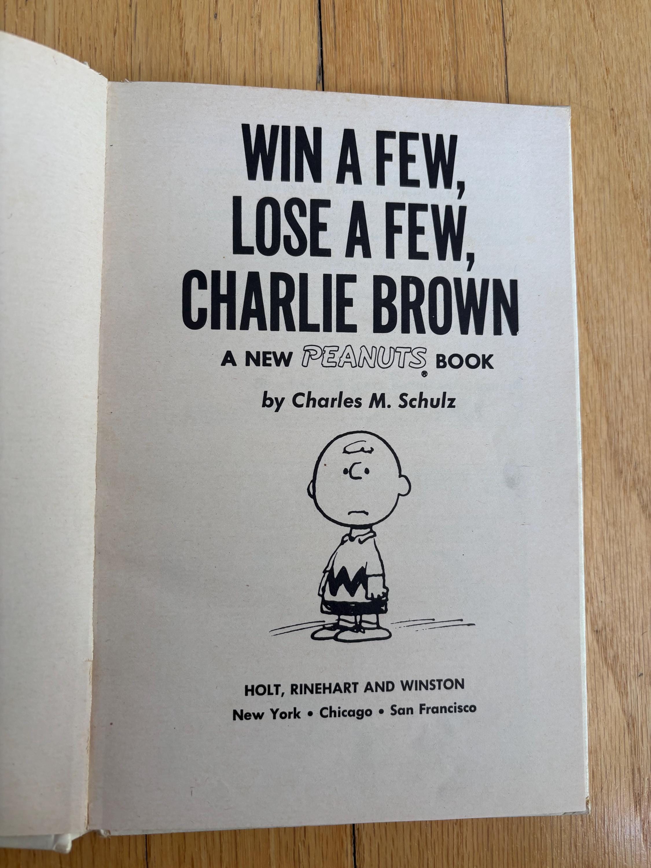 1974 Win a Few, Lose a Few, Charlie Brown Hardcover Book: A Peanuts ...