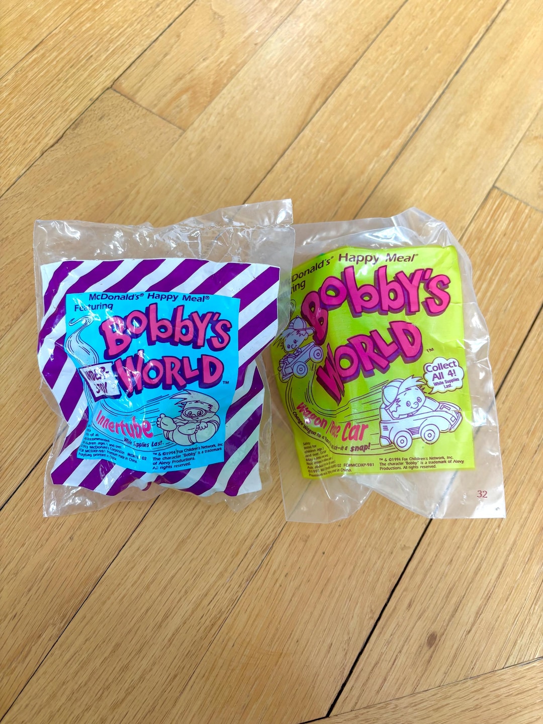 1994 Mcdonalds “bobby’s World” Happy Meal Toys Set of 2: Innertube and ...