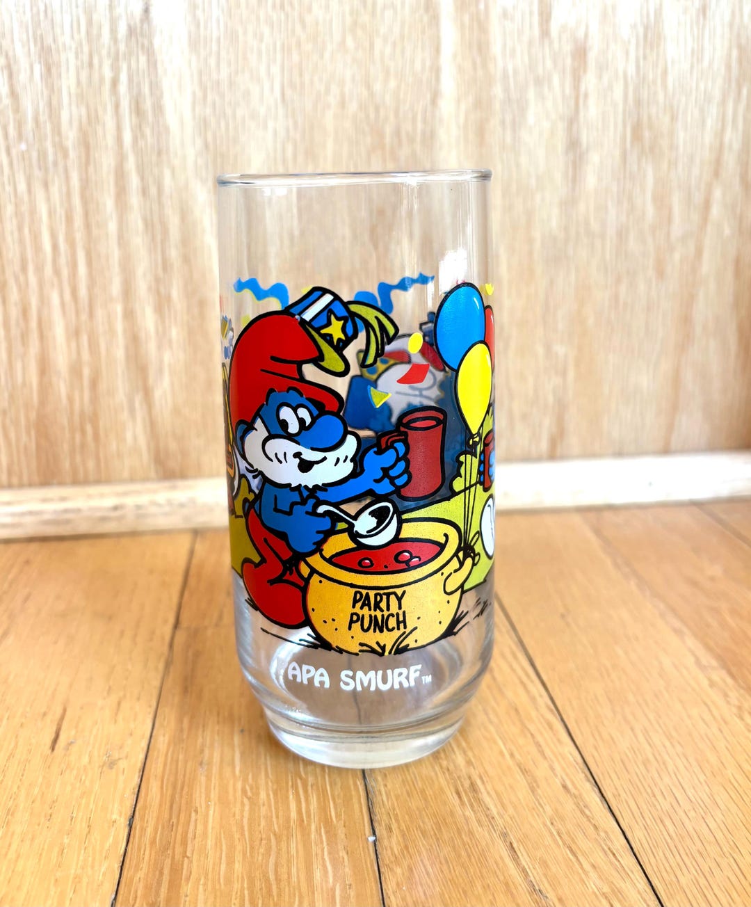 Fun 1983 Smurfs “papa Smurf Party Punch” Cartoon Drinking Glass - Etsy
