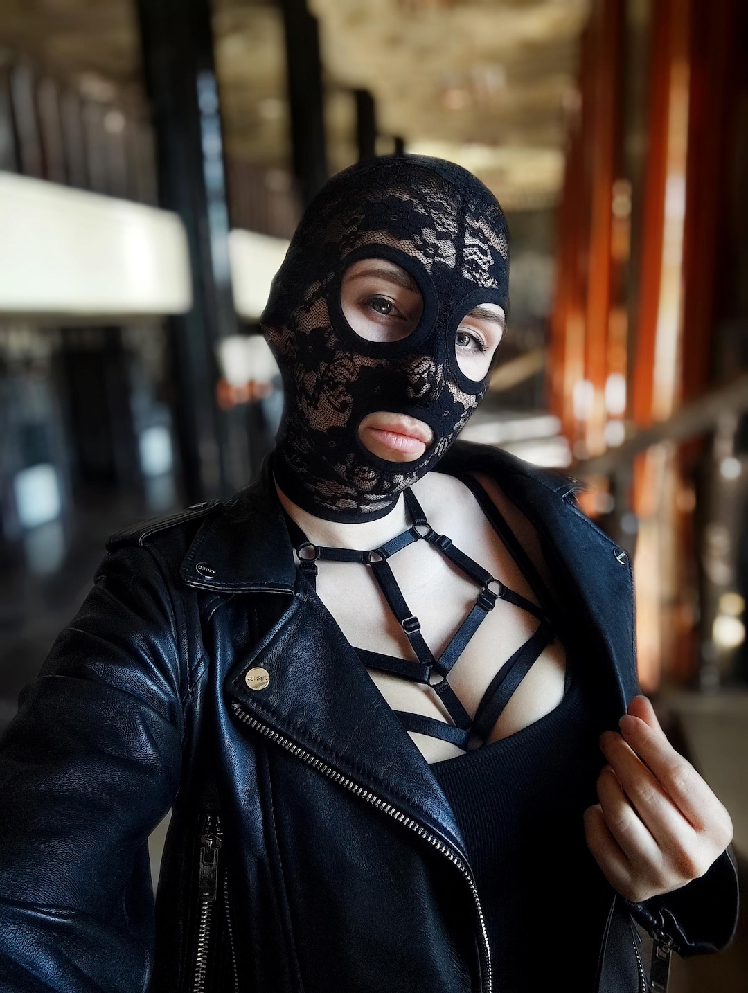 Handmade Mask,lace Mask,rave Mask,pole Dance,balaclava,gothic Mask ...