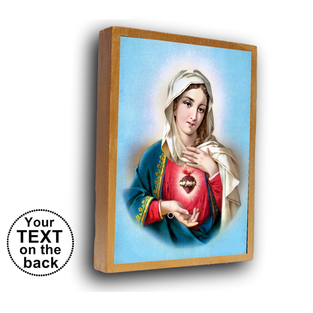 Sacred Heart of Mary Icon, Immaculate Heart, Catholic Art - Etsy