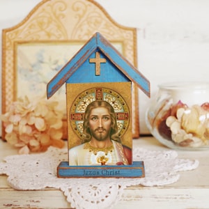 Jesus the Christ, Mini Shrine, Catholic Icon, Christian Personalized ...