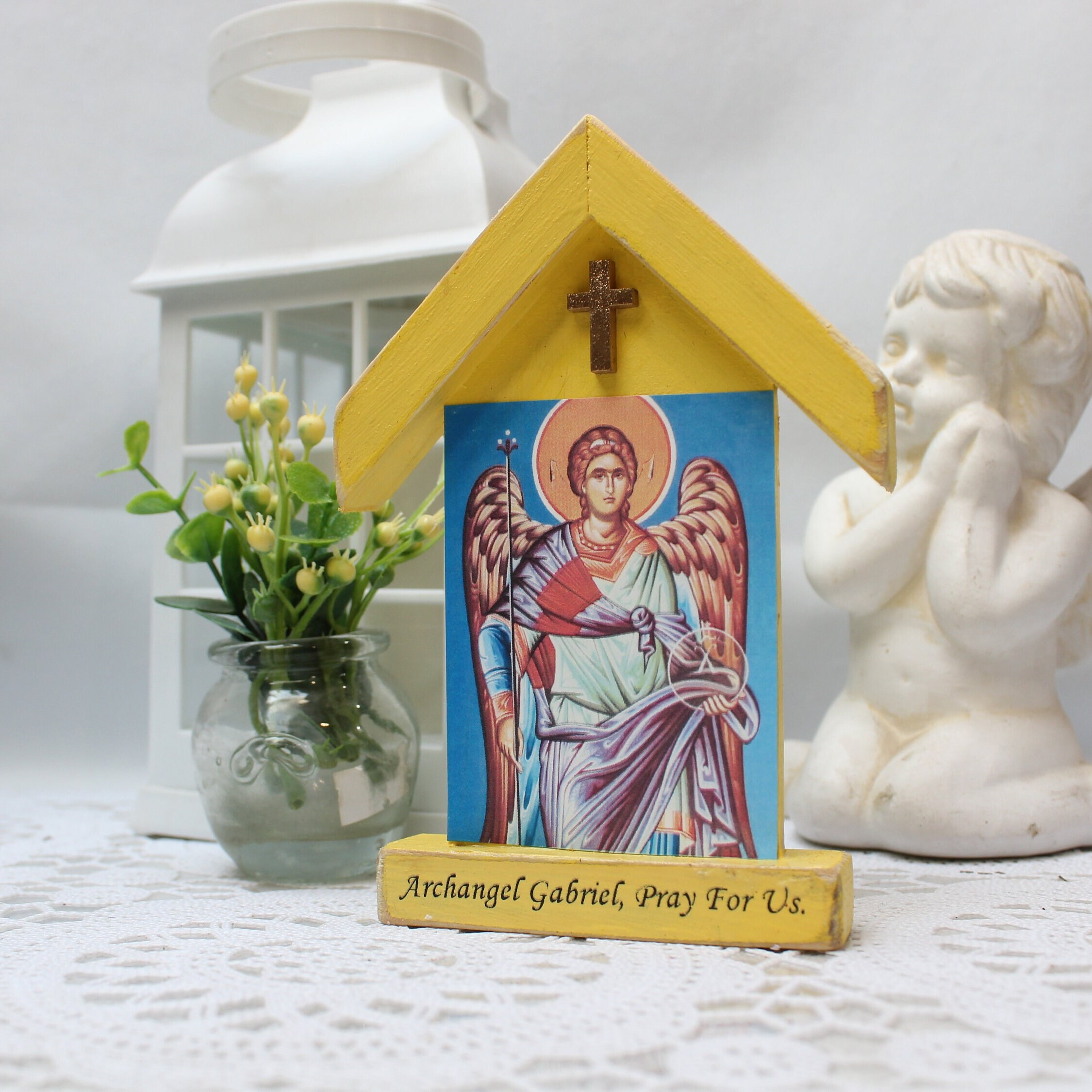 Archangel Gabriel Shrine, Guardian Angel Gift, First Communion - Etsy