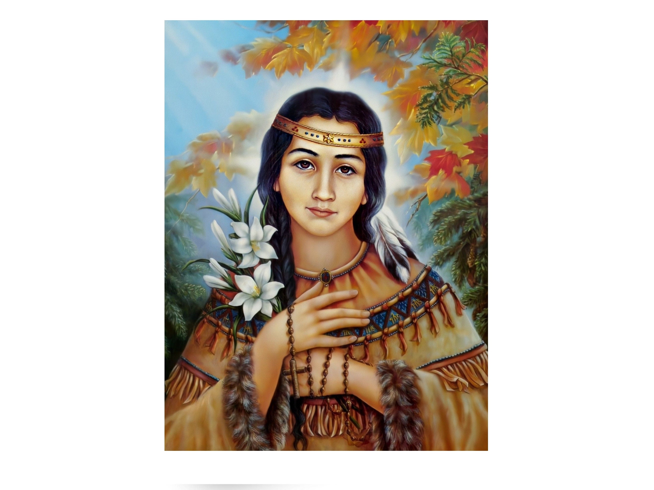 Saint Kateri Icon St Kateri Tekakwitha Religious Art Wall - Etsy
