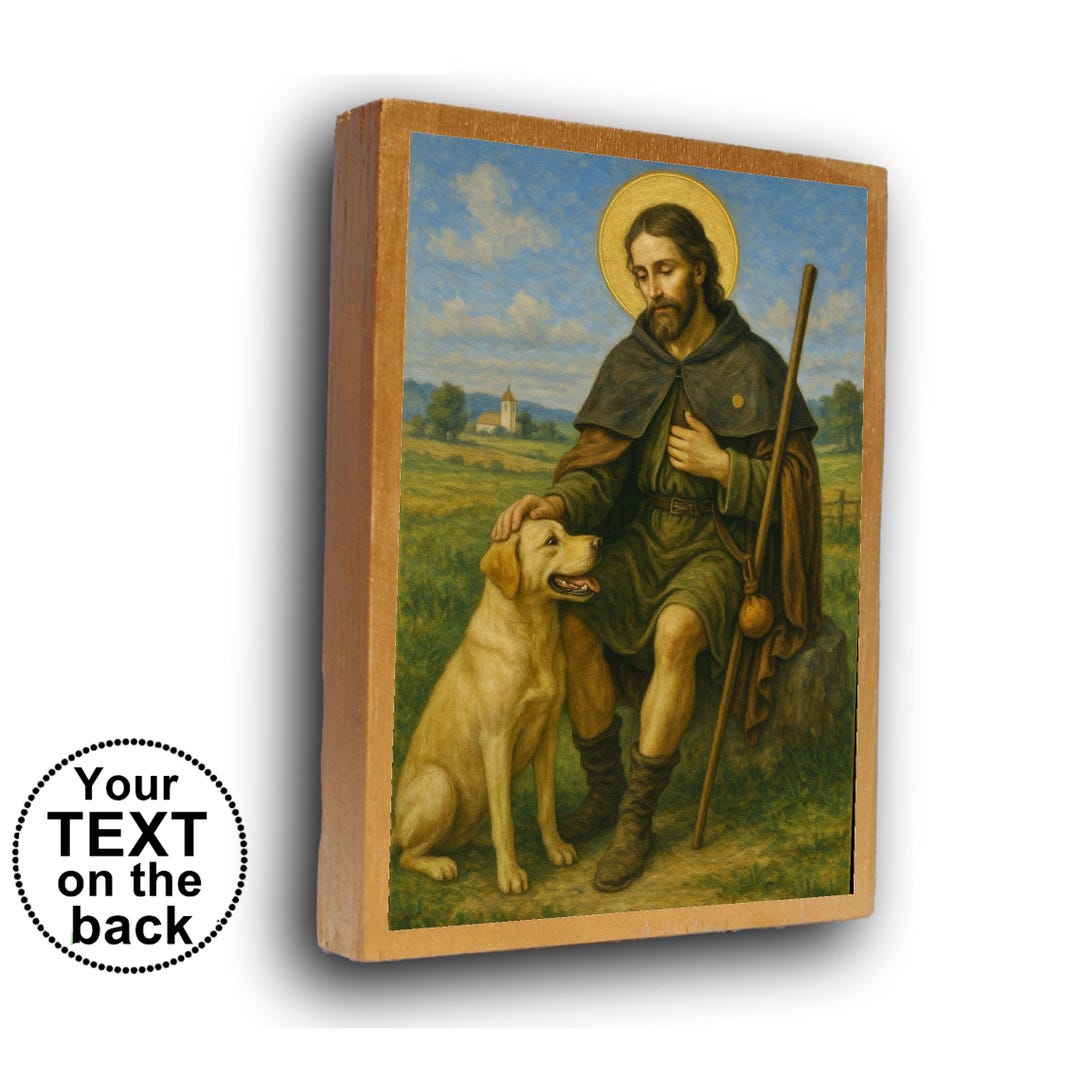 Saint Roch With Labrador, St Roch With Dog, Labrador Dog, Patron Saint ...