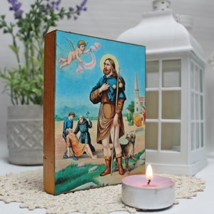 Saint Roch Icon, St Roch Icon, Patron Dog, Catholic Art, St Rocco ...