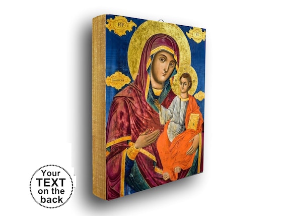 Virgin Mary Icon Icon of Saint Mary and Jesus Mother of God - Etsy