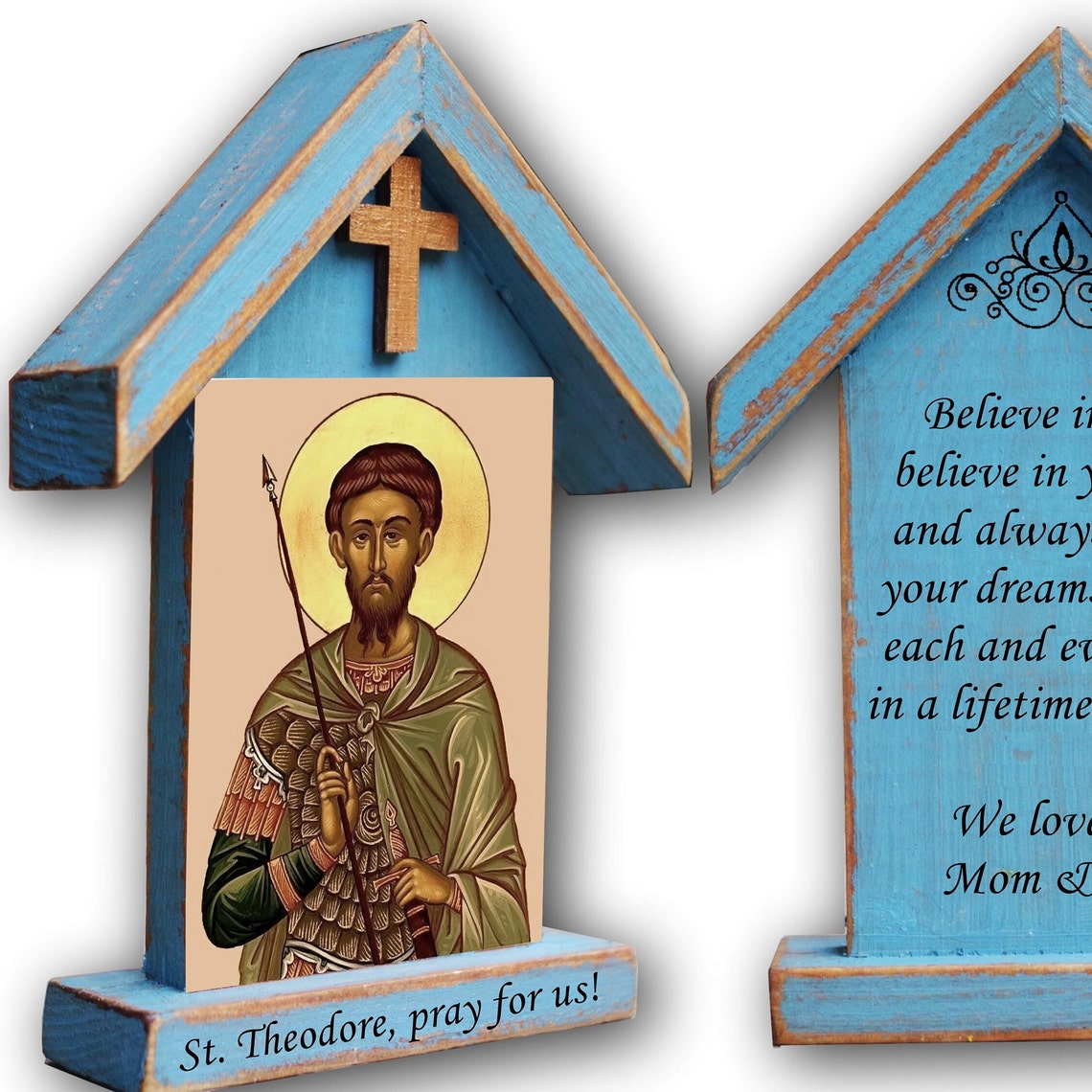Saint Theodore Icon, St. Theodore Altar, Christian Icon, Baptisim Gift ...