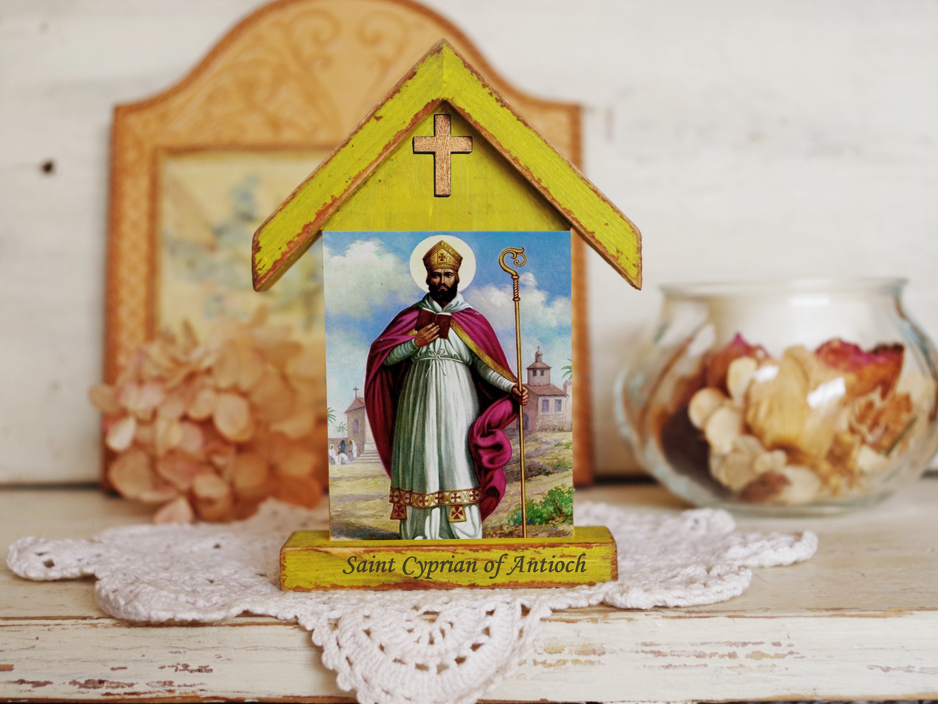 Saint Cyprian St Cyprian of Antioch catholic icon with | Etsy