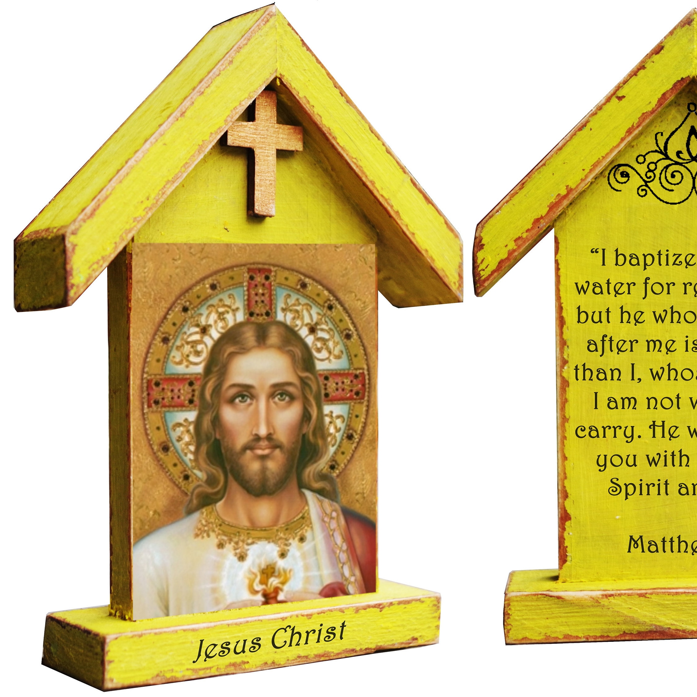 Jesus the Christ, Mini Shrine, Catholic Icon, Christian Personalized ...
