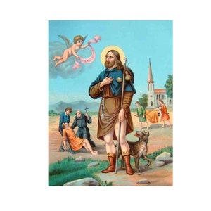 Saint Roch Icon, St Roch Icon, Patron Dog, Catholic Art, St Rocco ...