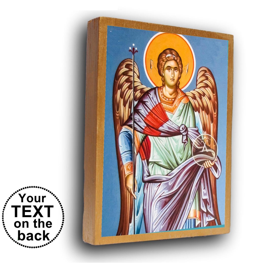 Archangel Gabriel Icon, St Gabriel, Angel Gabriel Gift With Angel ...