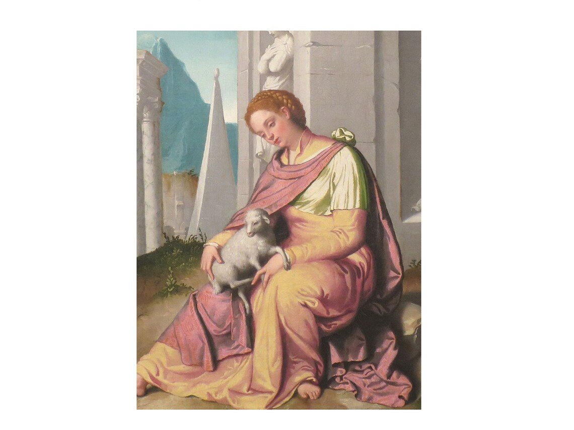 Saint Agnes Icon, St Agnes Altar, Mini Wooden Altar, Communion Gift ...