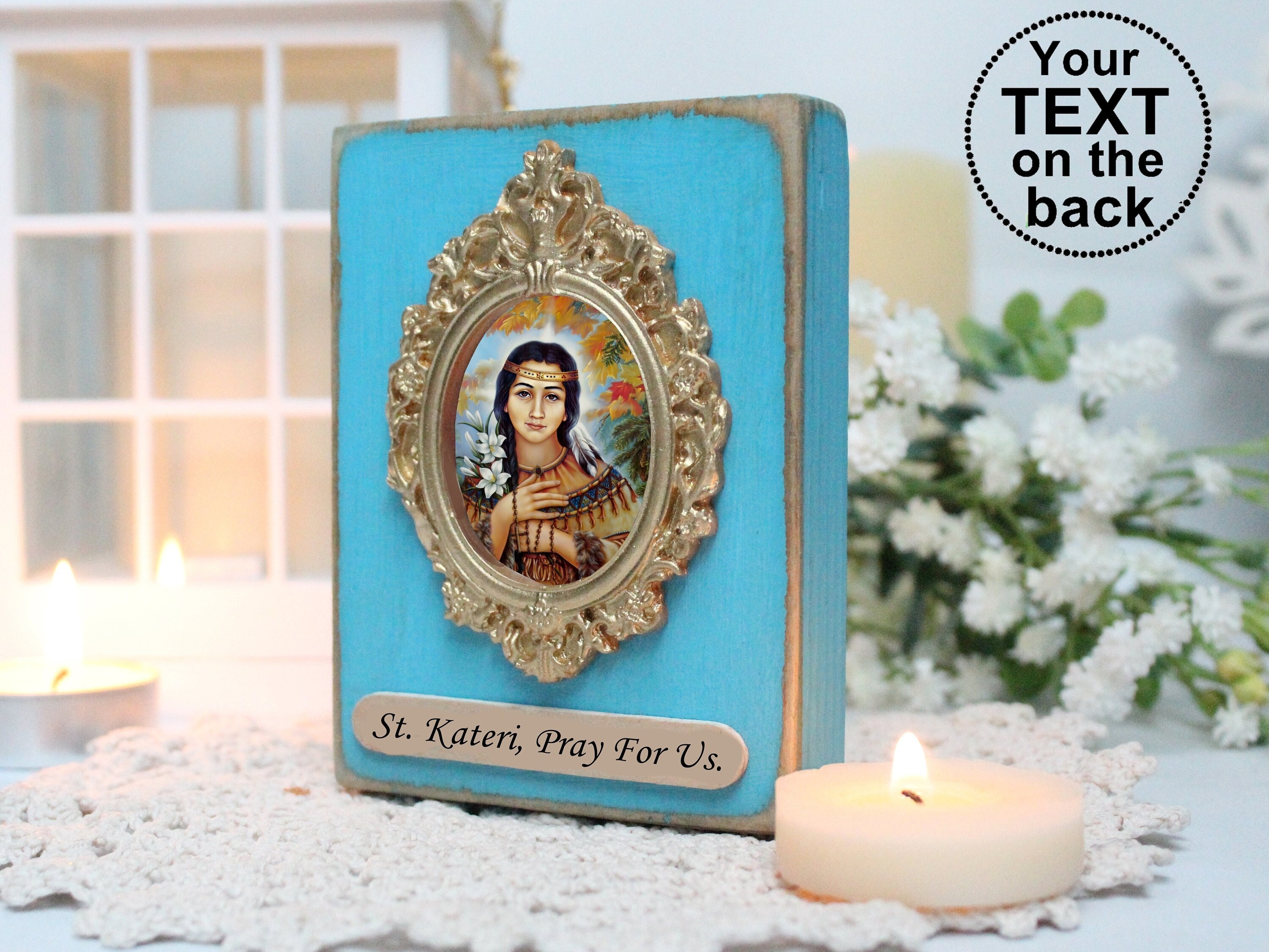 Saint Kateri Icon St Kateri Tekakwitha Religious Art Wall - Etsy