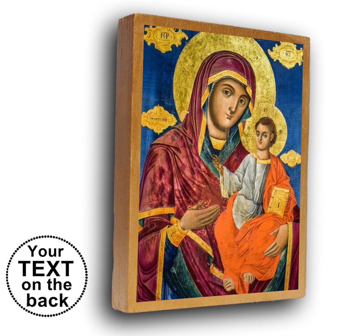 Virgin Mary Icon, Icon of Saint Mary and Jesus, Mother of God Icon ...