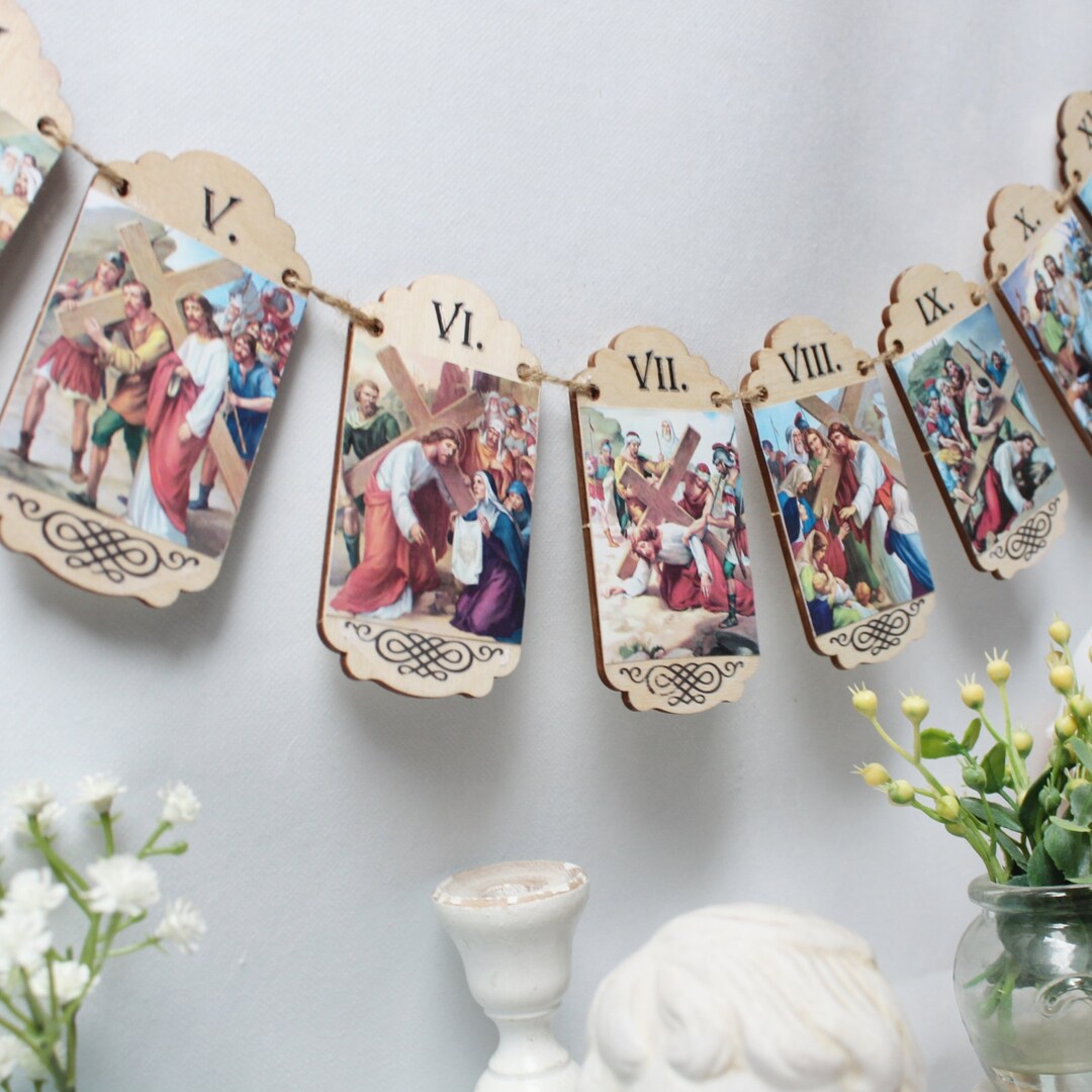Stations of the Cross Banner, Catholic Lent Devotional, Lent Decor ...