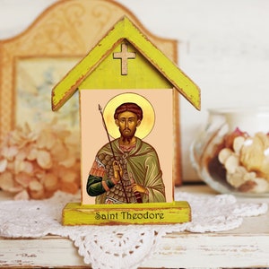 Saint Theodore Icon, St. Theodore Altar, Christian Icon, Baptisim Gift ...