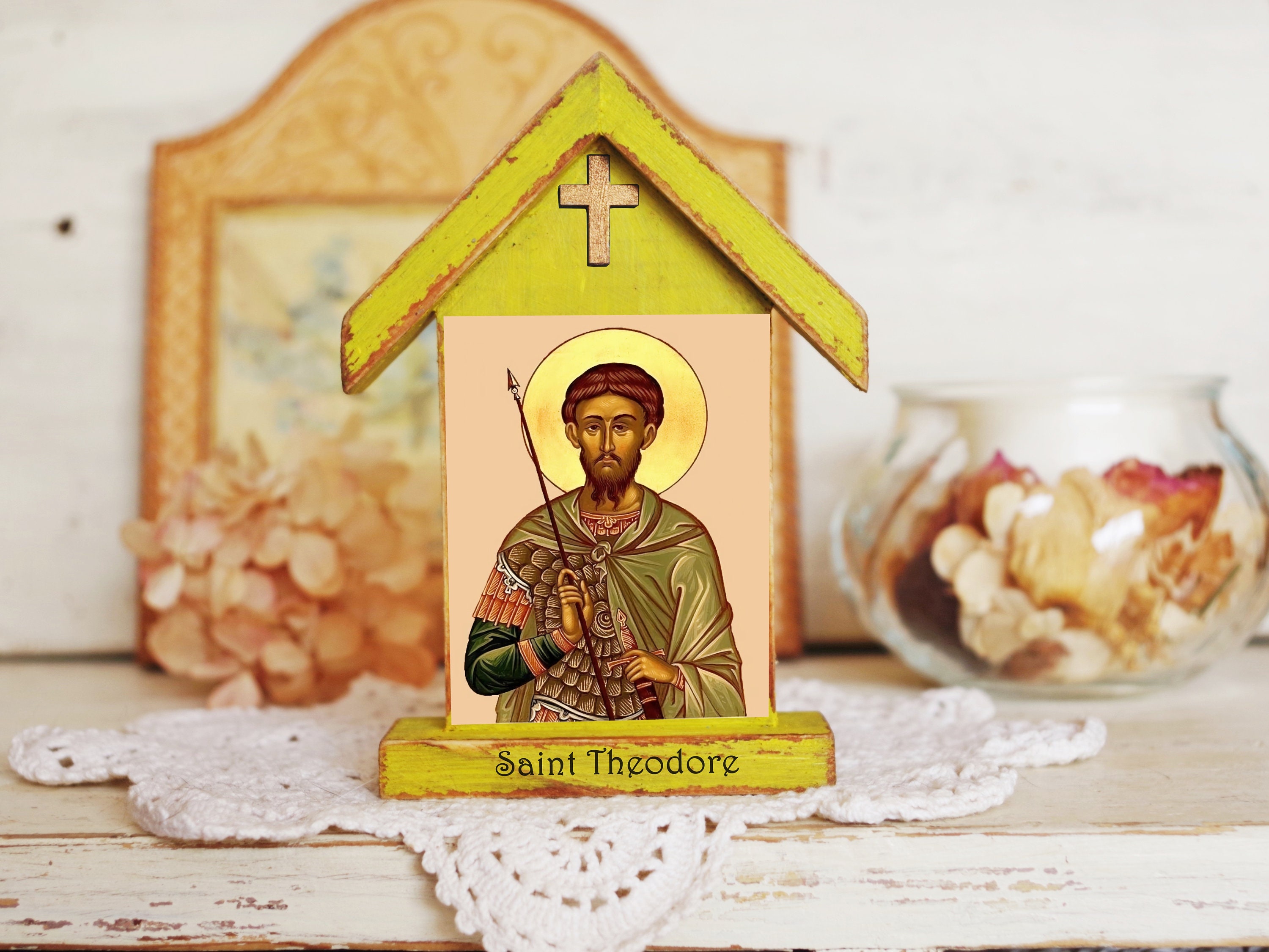 Saint Theodore Icon, St. Theodore Altar, Christian Icon, Baptisim Gift ...