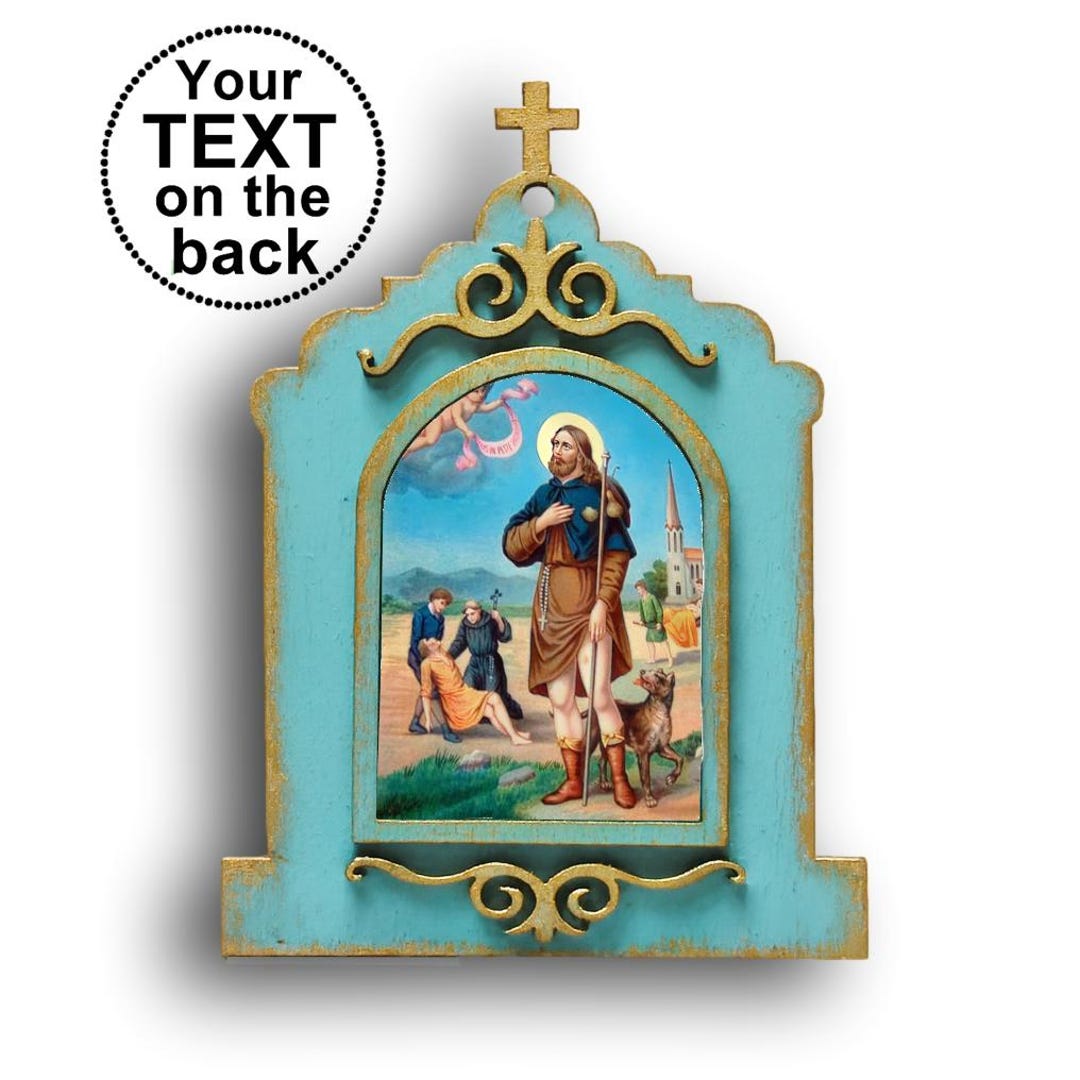 Saint Roch, Patron of Dogs, Mini Shrine, St. Roch, Christian Art, Gift ...