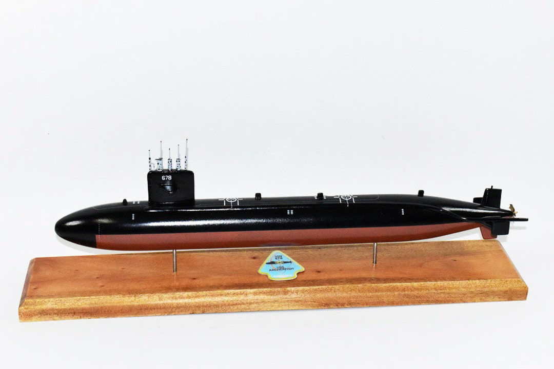 USS Archerfish SSN-678 Submarine Model, US Navy, Scale Model, Mahogany ...
