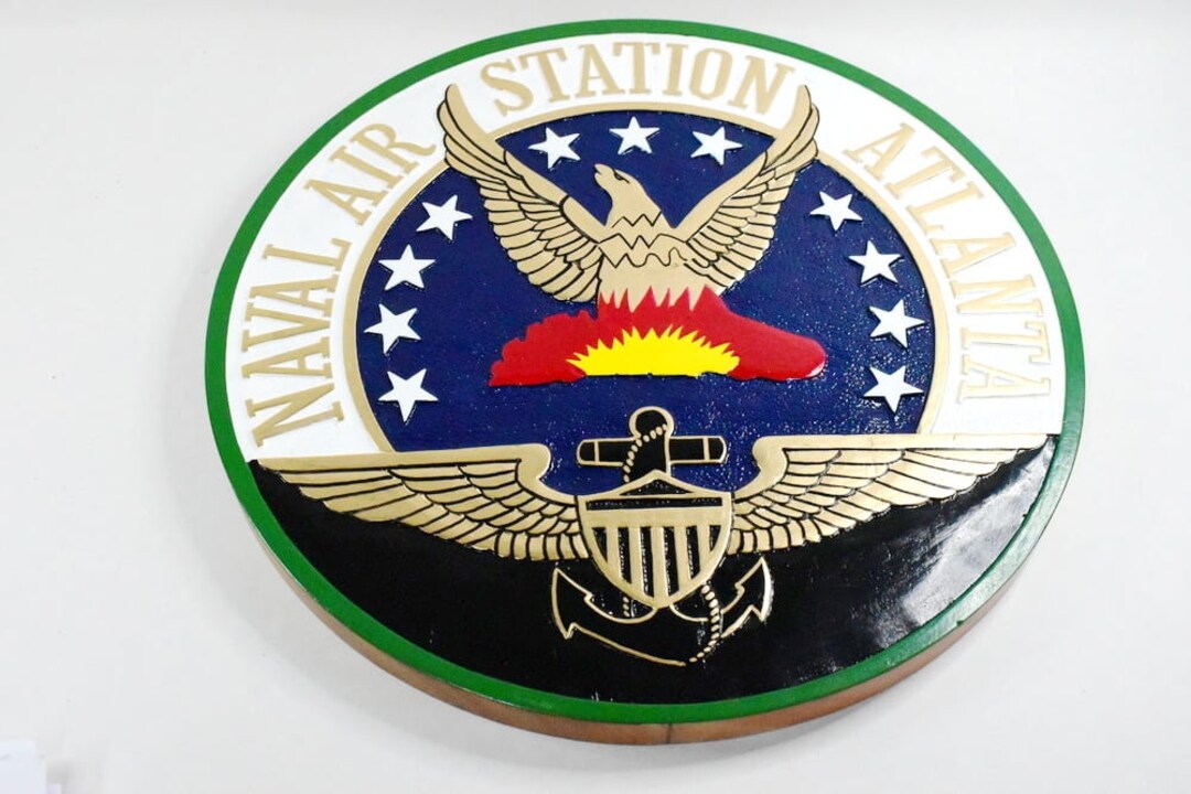 Naval Air Station Atlanta Plaque, 14, Mahogany, Navy - Etsy