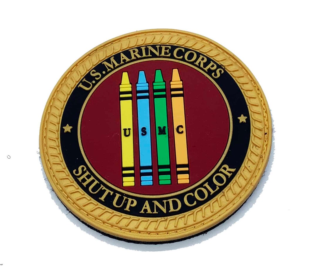 Shut up and Color PVC Patch With Hook and Loop, 3 - Etsy