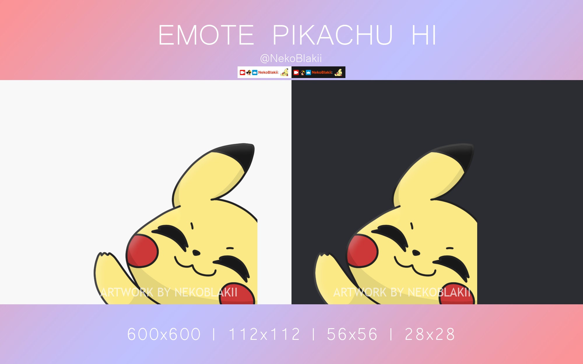 Pokemon Pikachu Hi Twitch / Discord Emote - Etsy