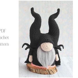 Crochet Maleficent Gnome Pattern, Crochet Gnome, Amigurumi Maleficent ...