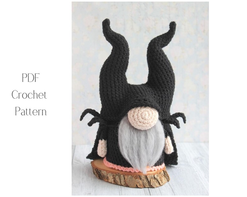 Crochet Maleficent Gnome Pattern Crochet Gnome Amigurumi - Etsy