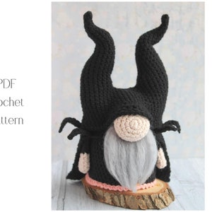 Crochet Maleficent Gnome Pattern, Crochet Gnome, Amigurumi Maleficent ...